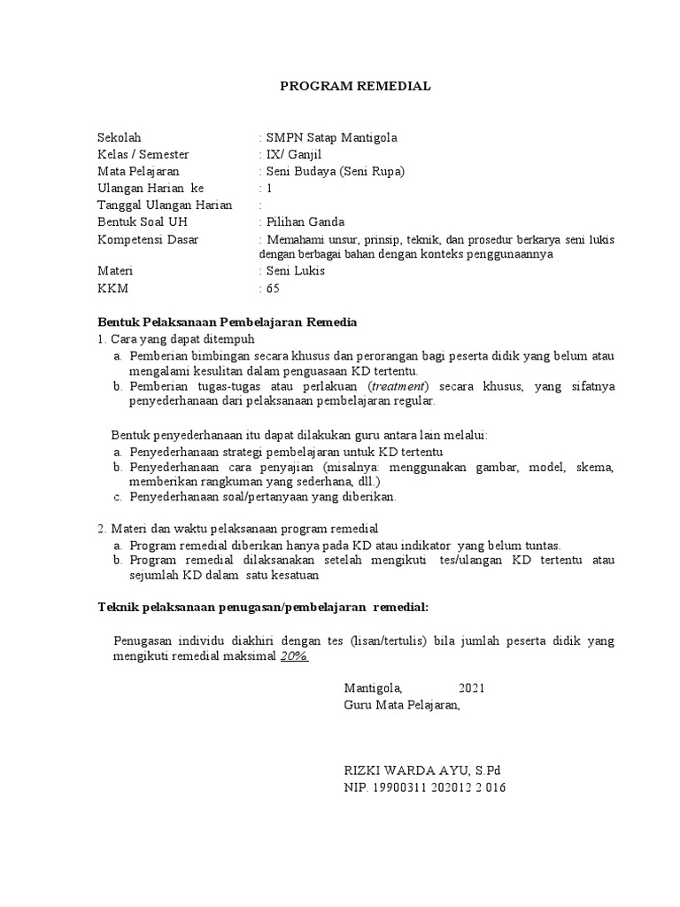 Program Remedial | PDF