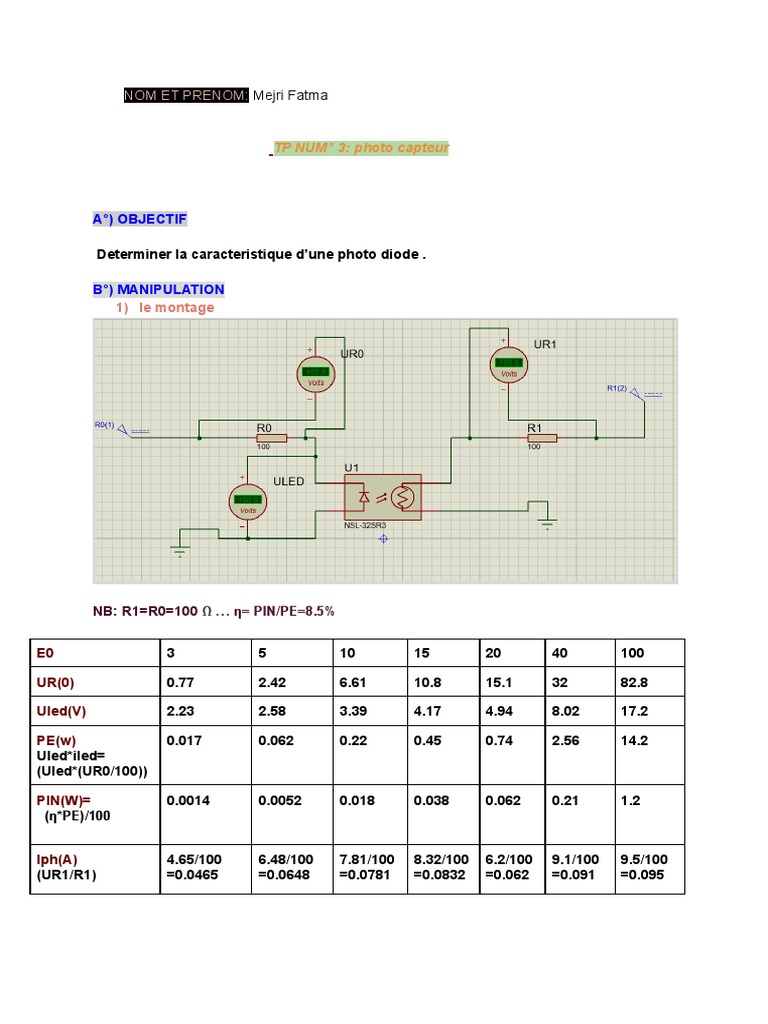 TP Isis Num3 (Photo Diode) | PDF