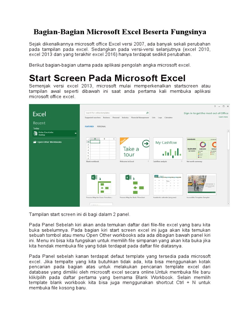 Bagian-Bagian Microsoft Excel Beserta Fungsinya | PDF | Komputer