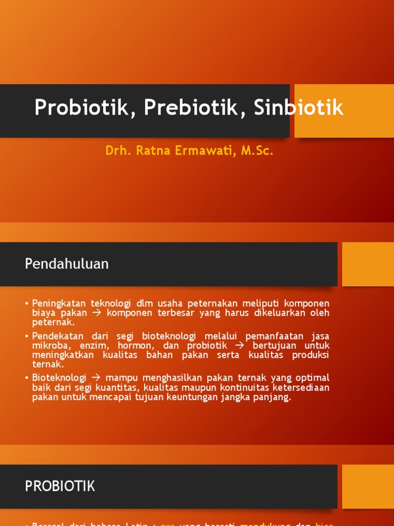 Probiotik, Prebiotik, Dan Synbiotik-Drh. Ratna | PDF