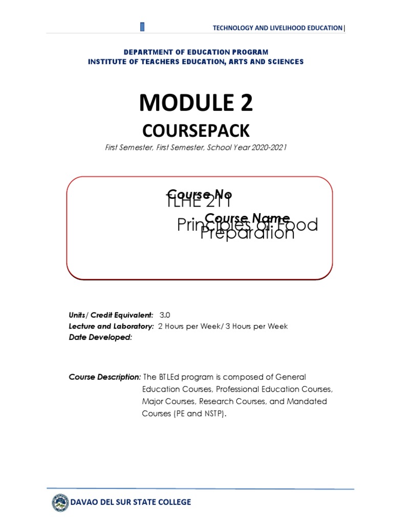 Module 2 Principles of Food Preparation | PDF | Vegetables | Fruit