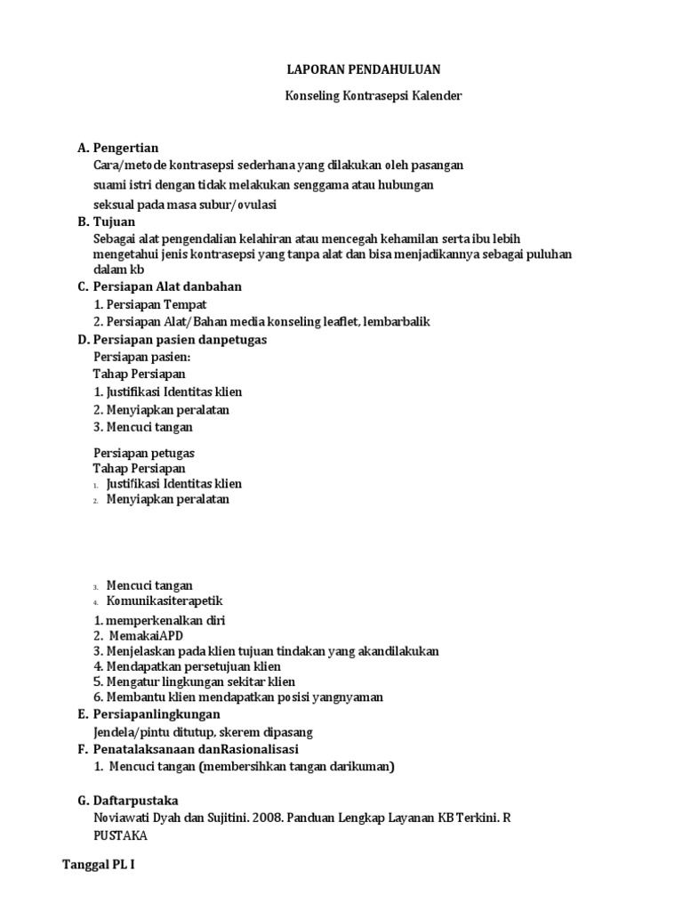 LP - Konseling KB Kalender | PDF