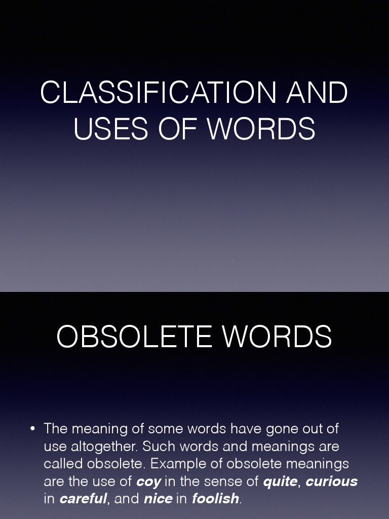 Classification and Uses of Words | PDF | Thou | Word