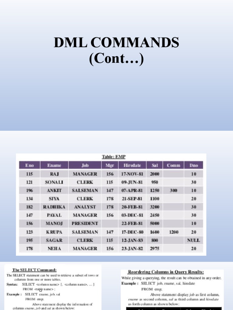 DML Commands | PDF