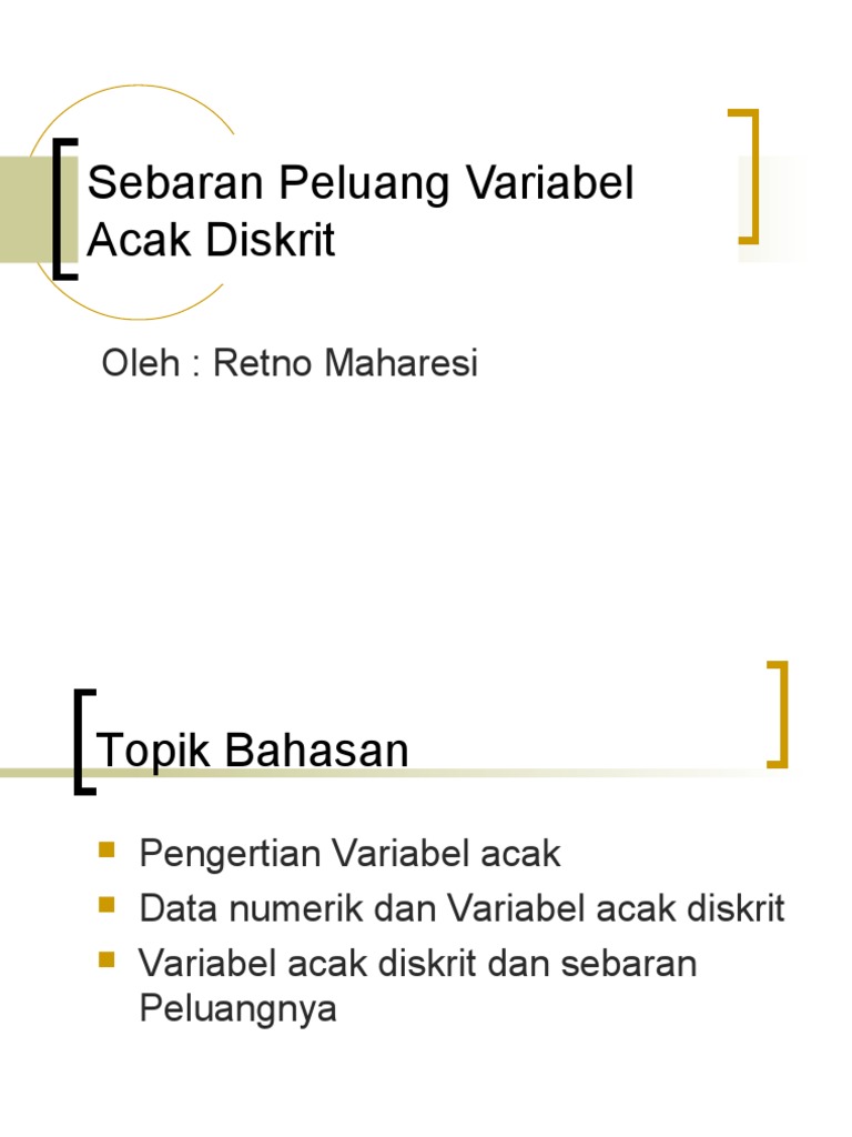 Pertemuan 8 - Sebaran Peluang Variabel Acak | PDF