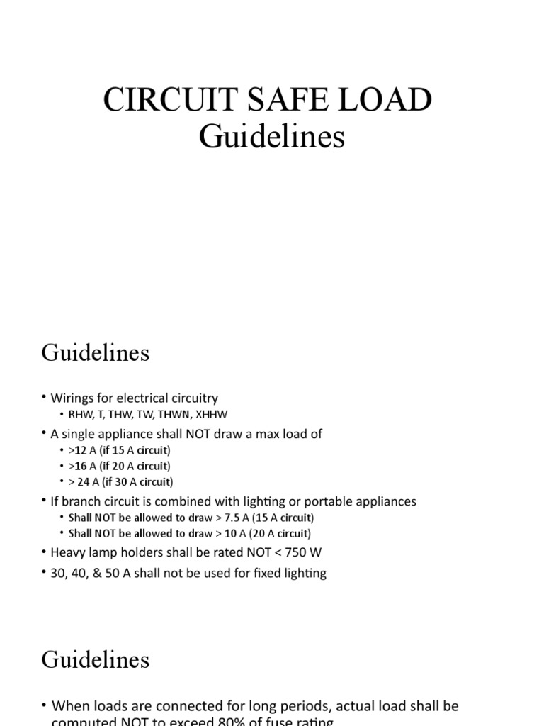 Circuit Safe Load Guidelines | PDF | Ac Power Plugs And Sockets | Fuse ...