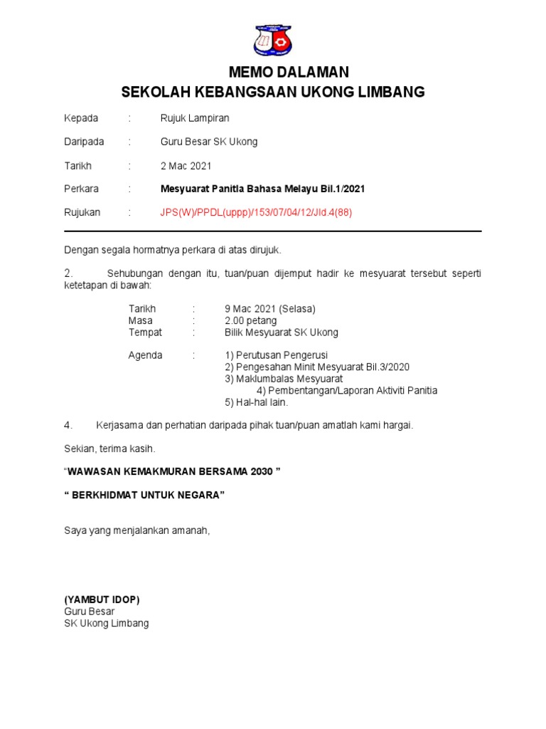 7.contoh Memo | PDF