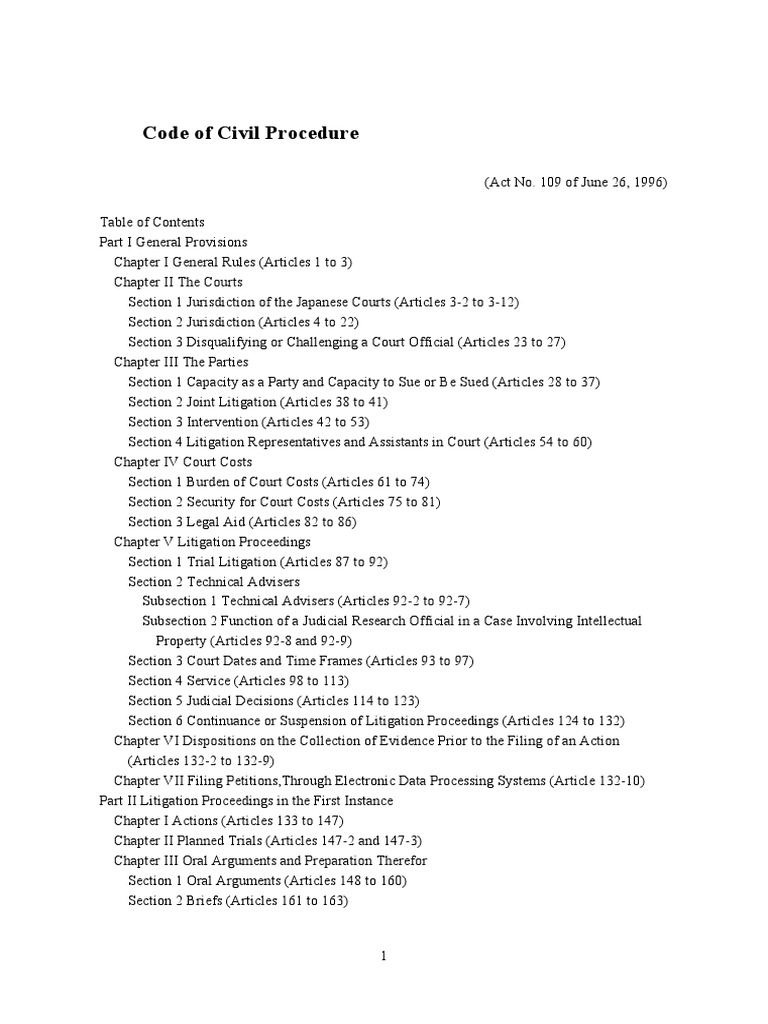 The Code of Civil Procedure: An Extensive Guide to Japanese Civil ...