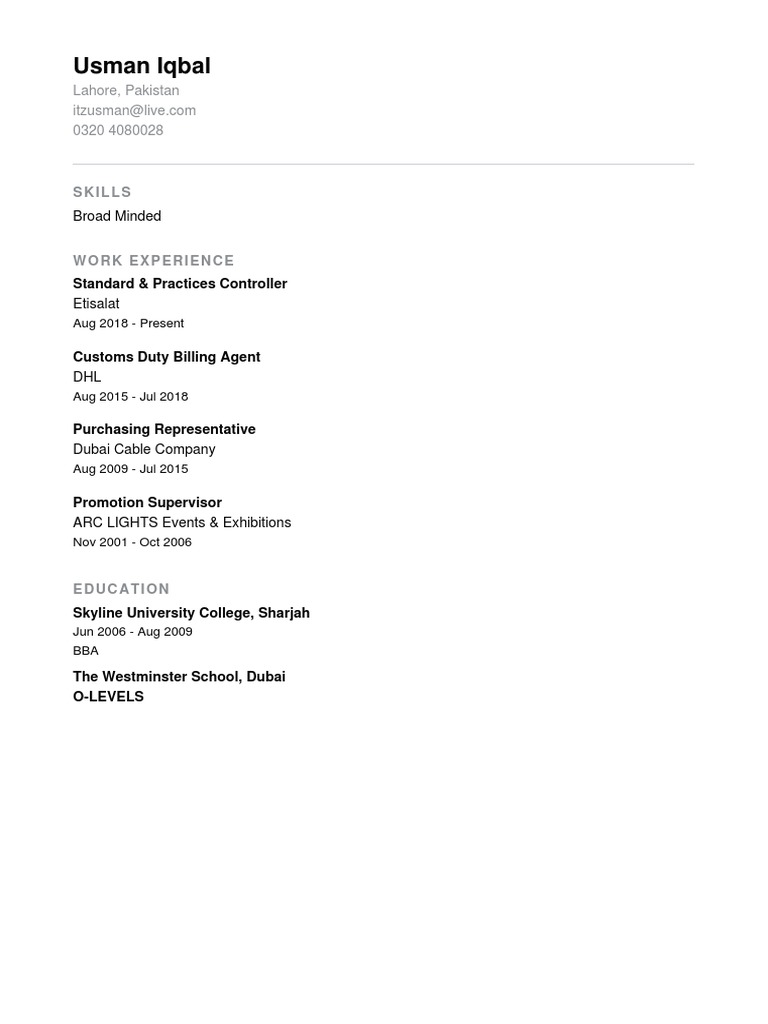 Usman Iqbal: Skills | PDF