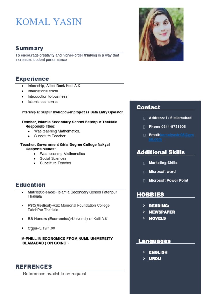 Komal CV | PDF