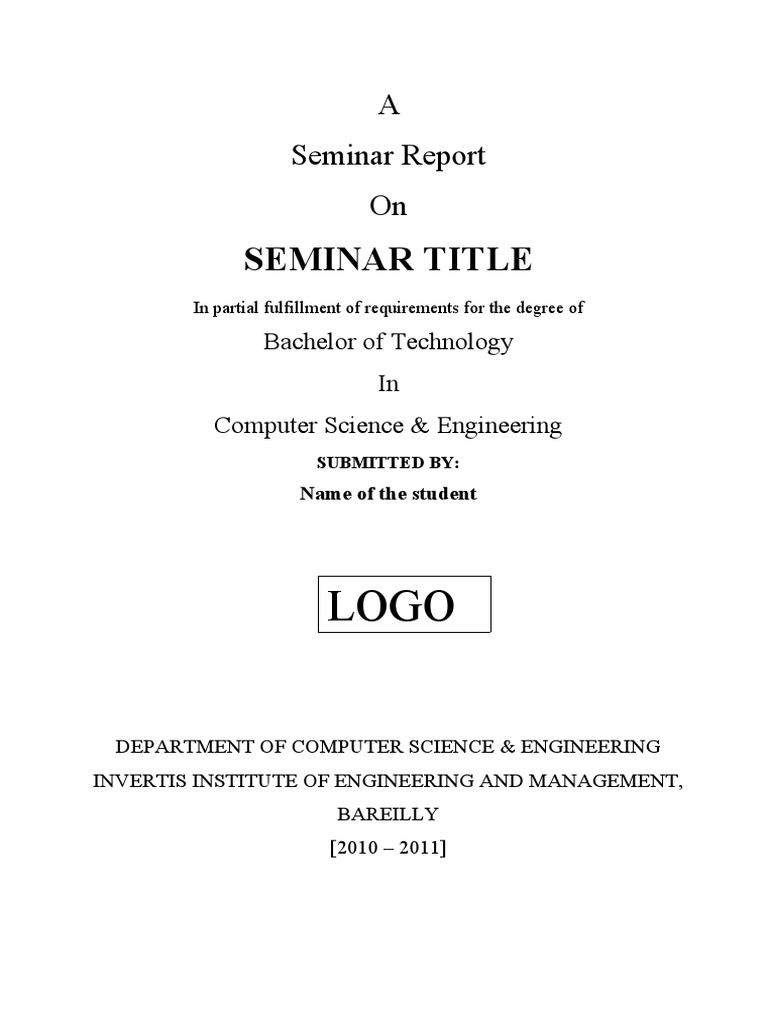 Seminar Title: A Seminar Report On | PDF | Text | Citation