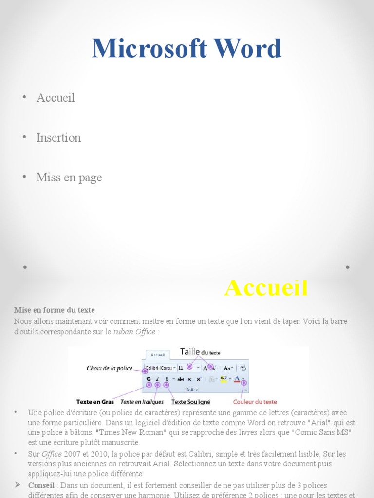Guide de mise en forme dans Word | PDF | Microsoft Word | Police d'écriture