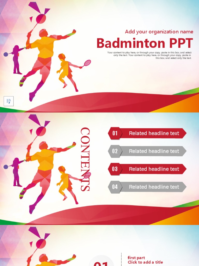 Badminton PPT: Add Your Organization Name | PDF | Communication | Computing