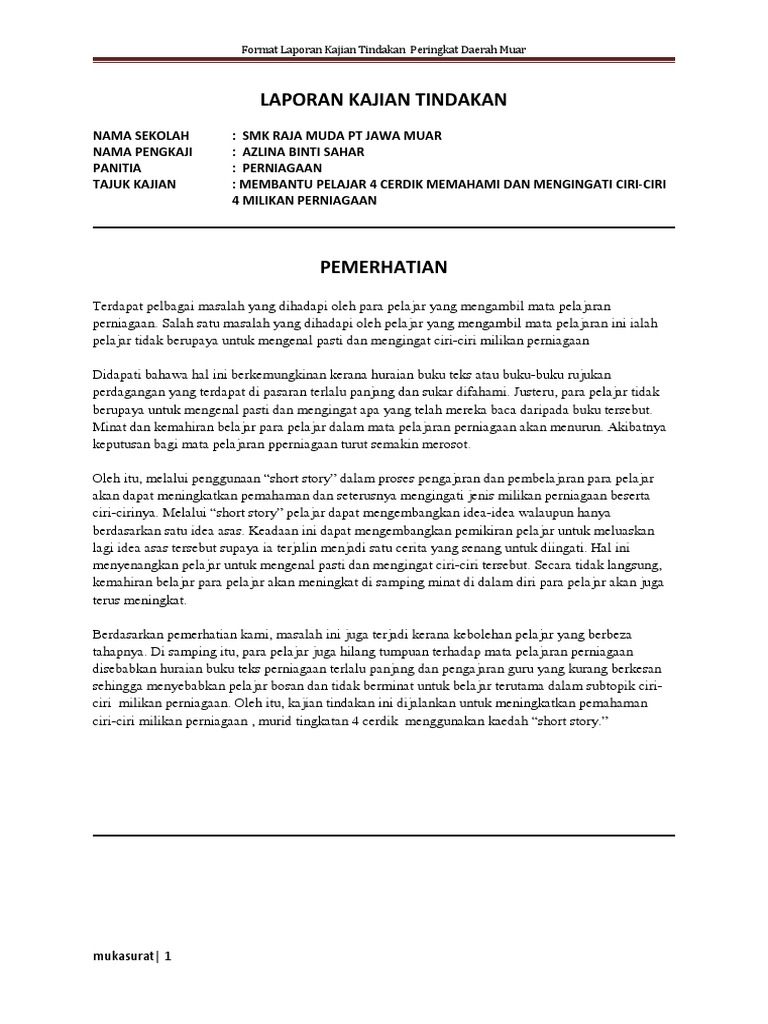 Kajian Tindakan | PDF | Karier & Perkembangan