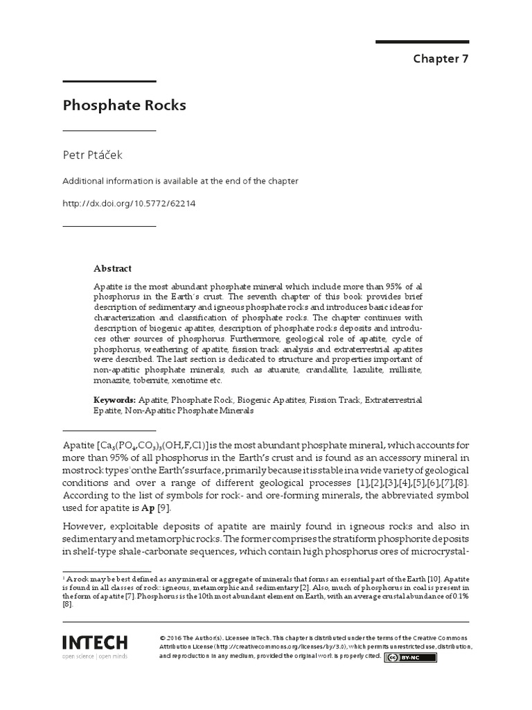 Phosphate Rocks (Ptacek 2016) | PDF | Rock (Geology) | Igneous Rock