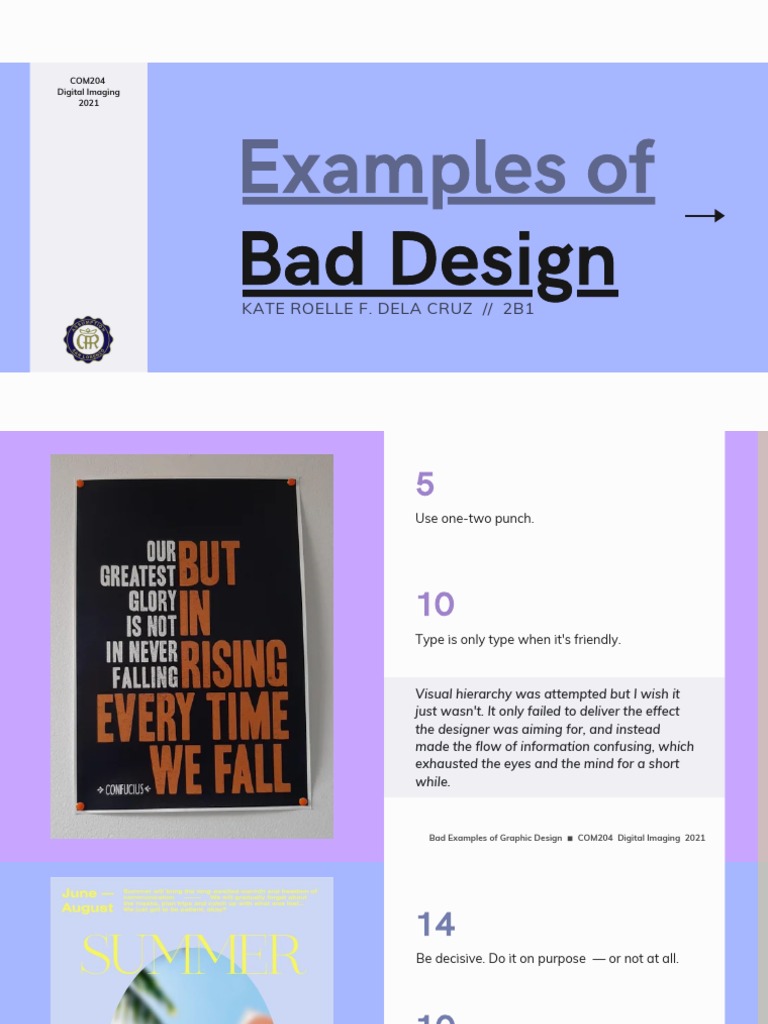 Examples of Bad Design Bad Design: Kate Roelle F. Dela Cruz // 2B1 ...