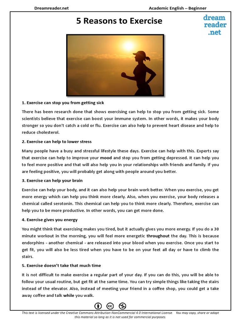 5 Reasons To Exercise PDFReading | PDF | Diseases And Disorders ...
