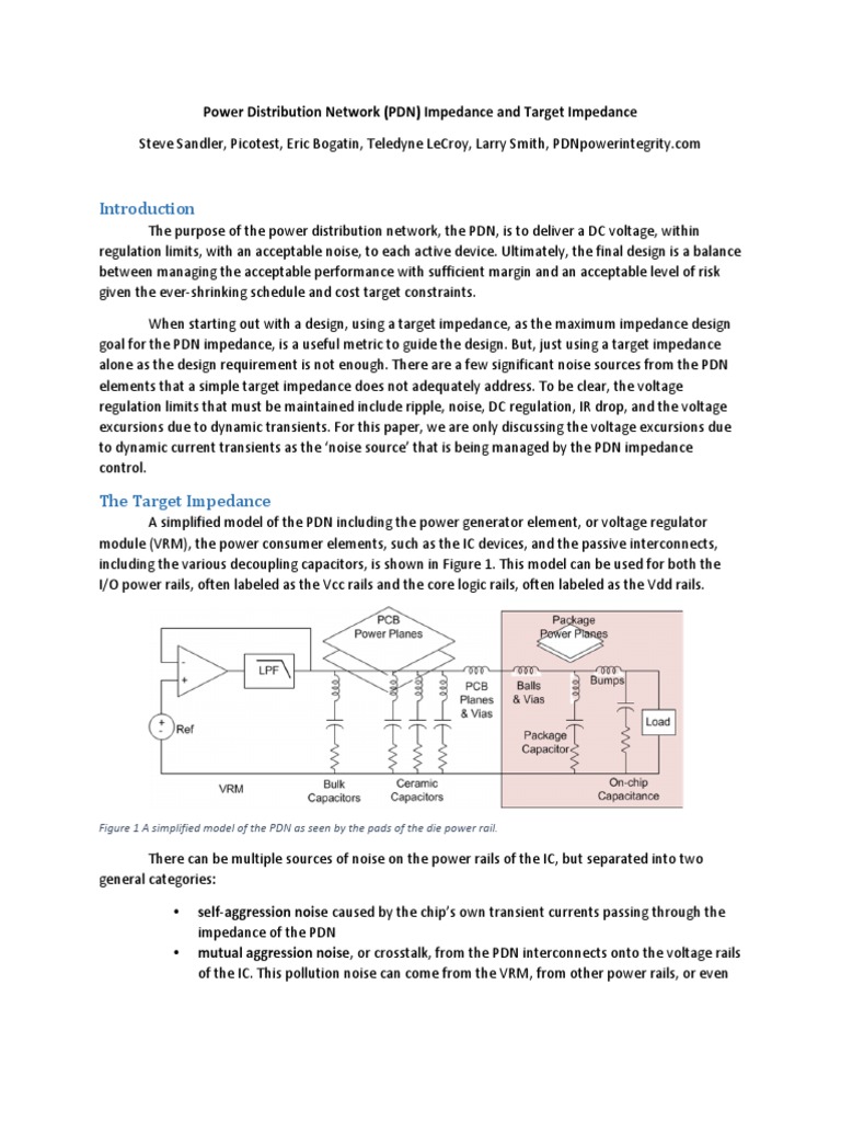 Power Distribution Network (PDN) Impedance and Target Impedance | PDF ...