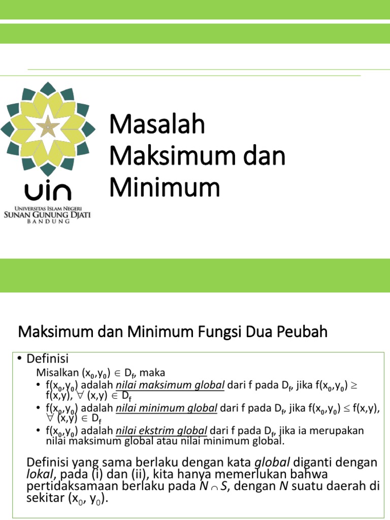 3 Masalah Maksimum Dan Minimum | PDF