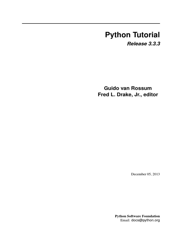 Official Python Tutorial | Download Free PDF | Python (Programming Language) | Command Line ...