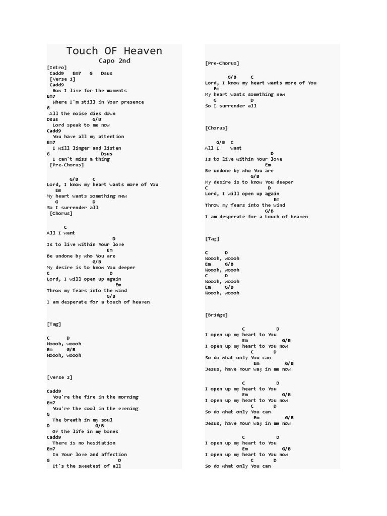 Worship Song Chords | PDF | Song Structure