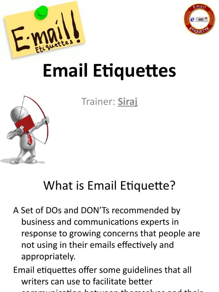 Siraj Email Etiquette | PDF | Communication