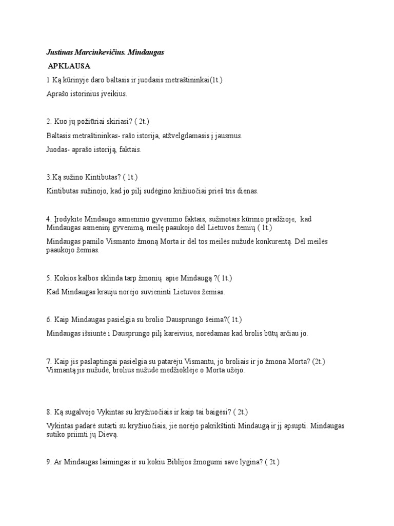 Just. Marcinkevicius. Mindaugas. Apklausa. | PDF