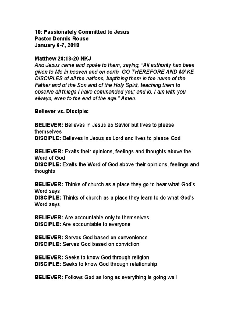Passionately Commited To Jesus | PDF | Jesus | Disciple (Christianity)