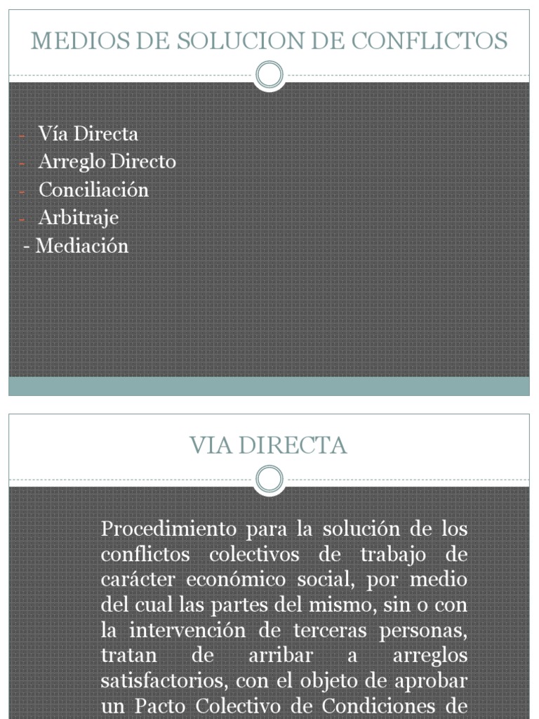 Via Directa y Arreglo Directo | PDF | Mediación | Sindicato