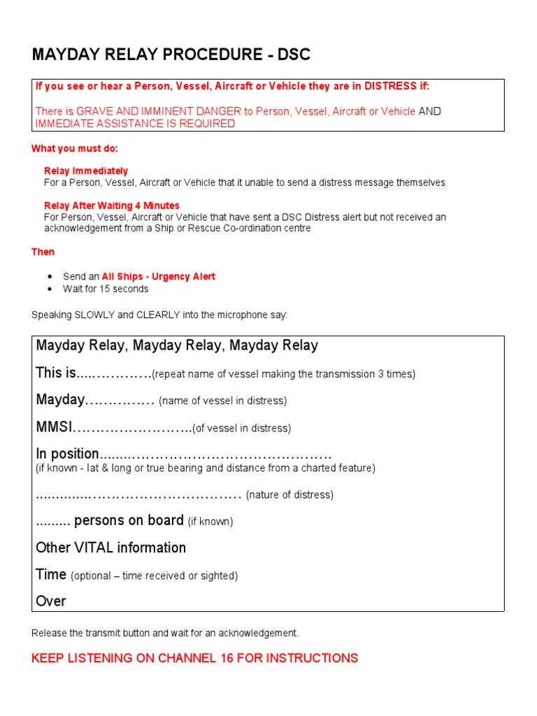Mayday Relay Message | PDF