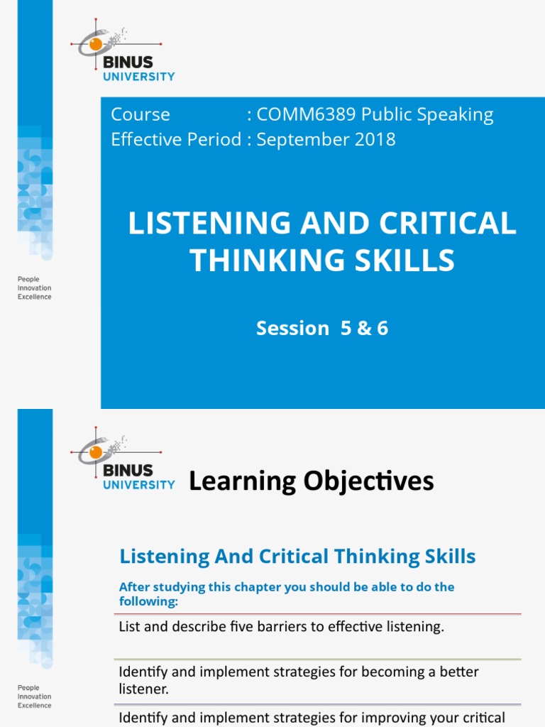 Improve Listening & Critical Thinking | PDF | Critical Thinking | Evidence