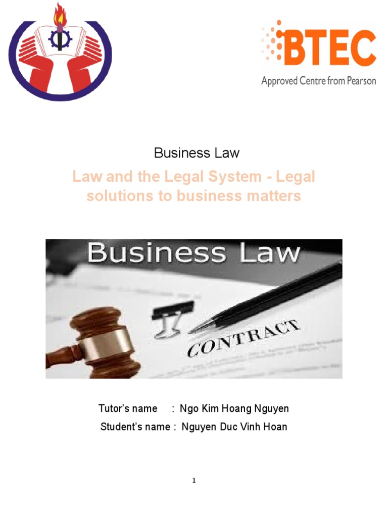 Law and The Legal System - Legal Solutions To Business Matters | PDF ...