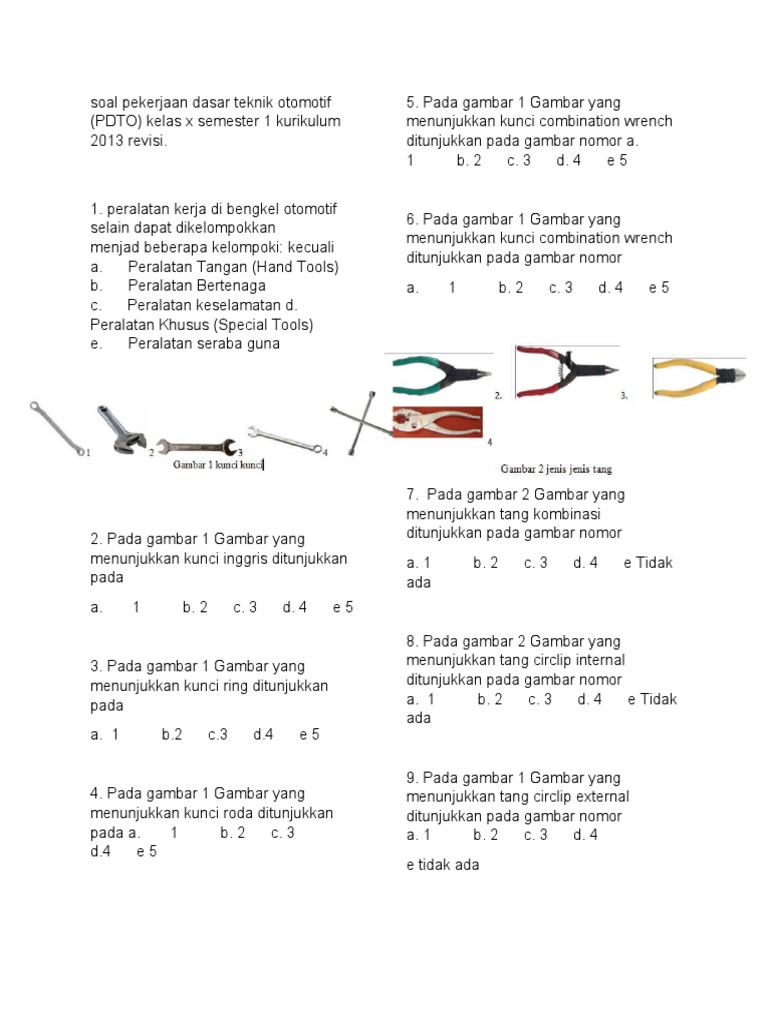 Soal Pas TBSM Kelas X Semester 1 | PDF