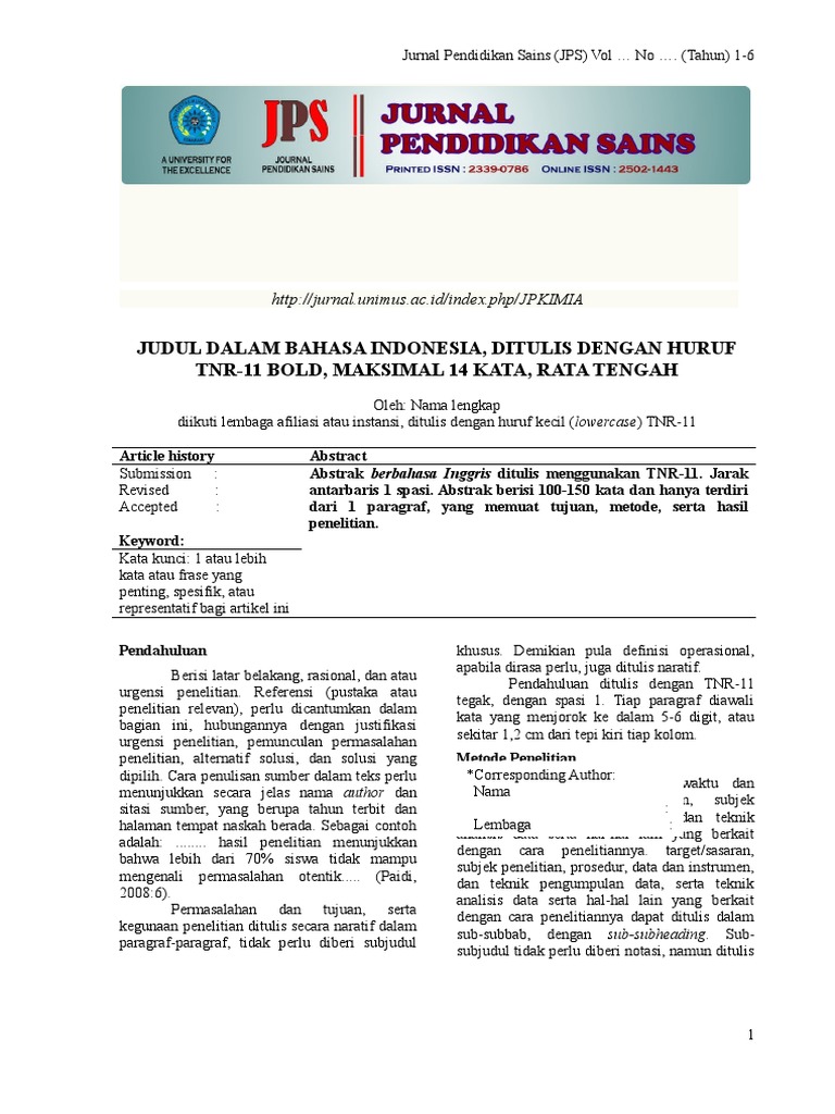 Tamplate JPS Unimus Ver April 2019 OK | PDF