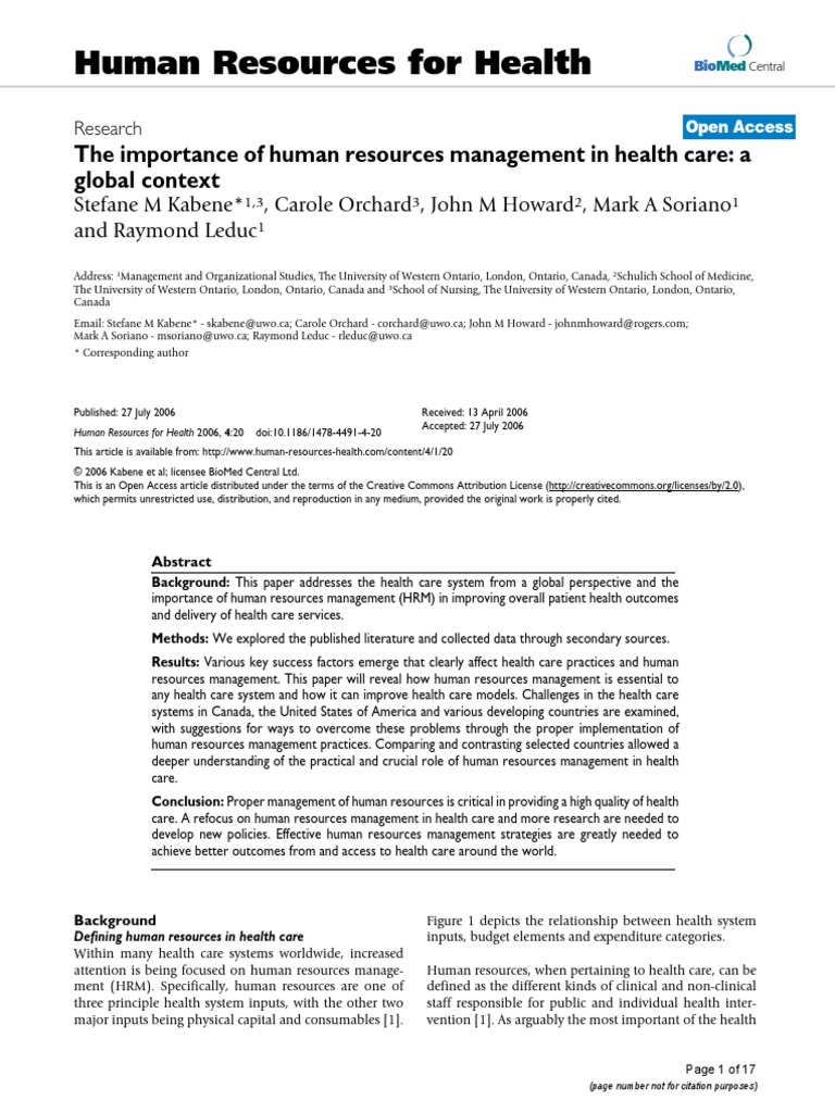 Human Resources For Health | PDF | Health Maintenance Organization ...