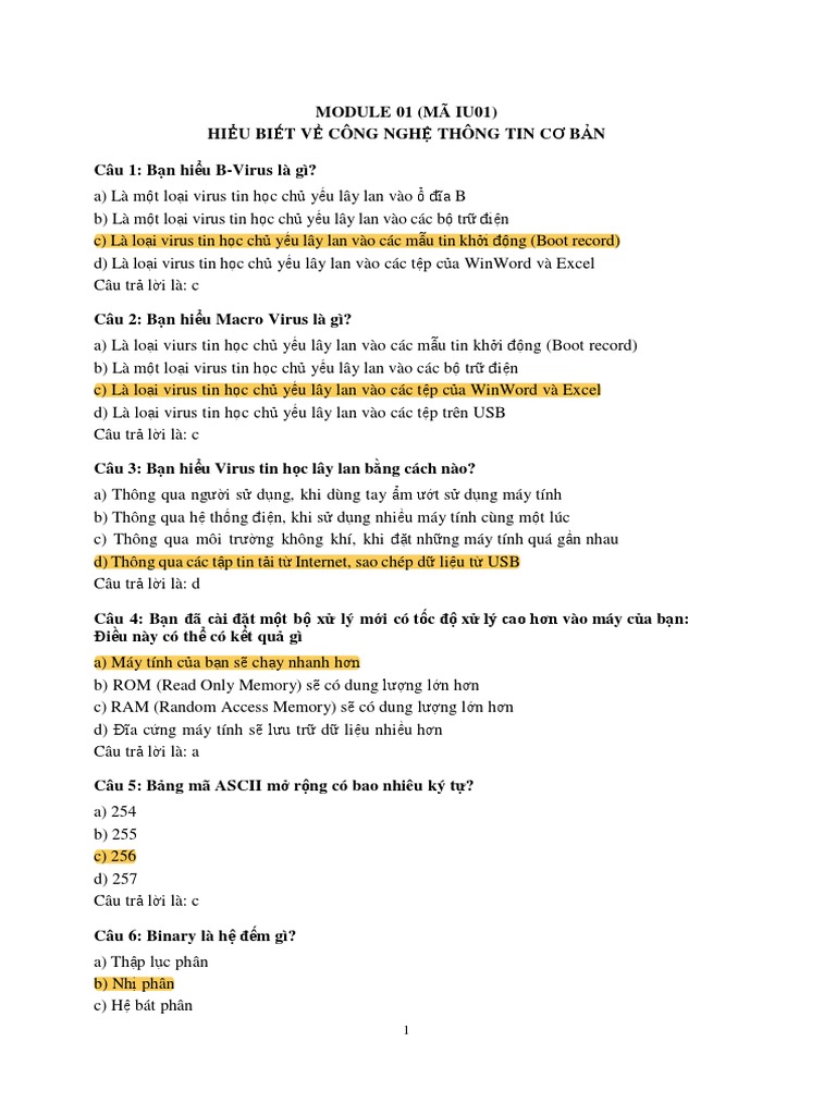 Ngan Hang Cau Hoi | PDF