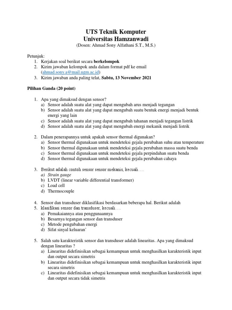 UTS Teknik Komputer 09112021 | PDF