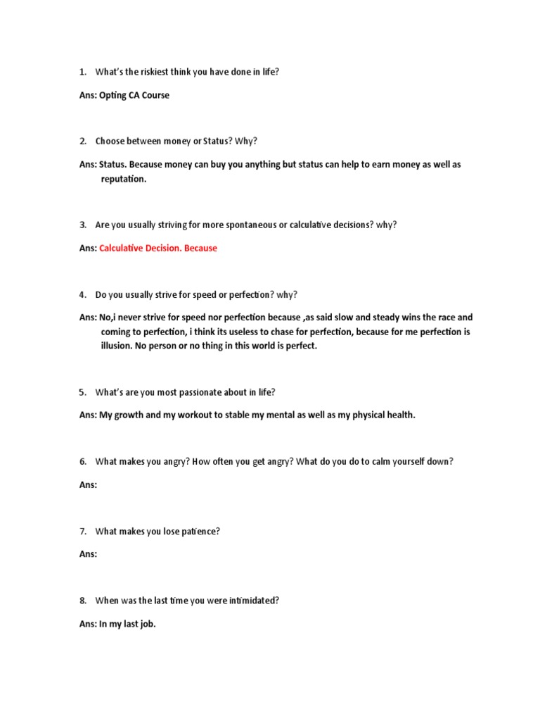 PMA Interview Insights and Reflections | PDF | Behavioural Sciences ...