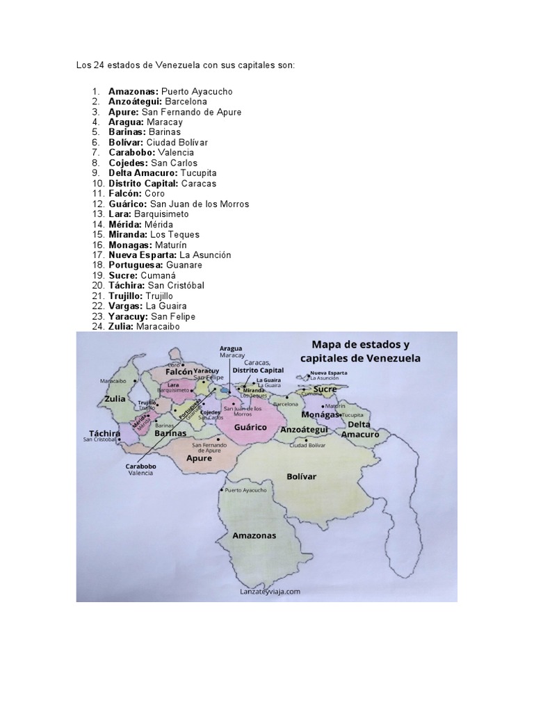 Estados y capitales de Venezuela | PDF