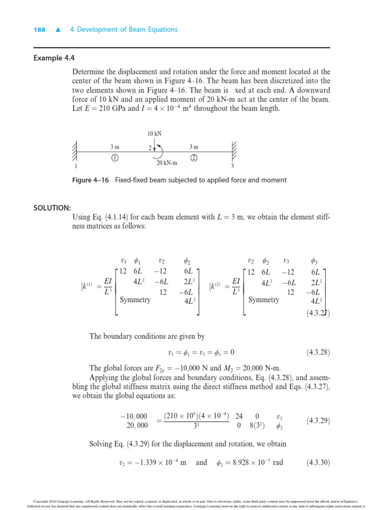 D 4 Development of Beam Equations: Figure 4-16 Fixed-Fixed Beam ...