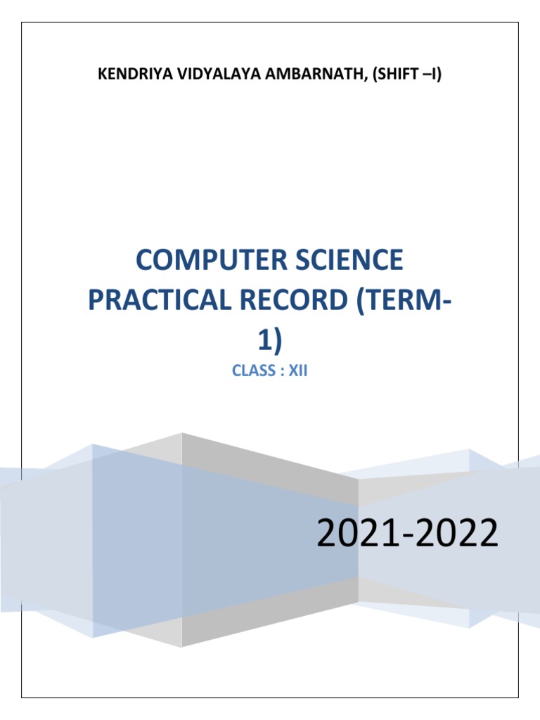 XII CS Term1 Practical Solution | Download Free PDF | Computer File | String (Computer Science)