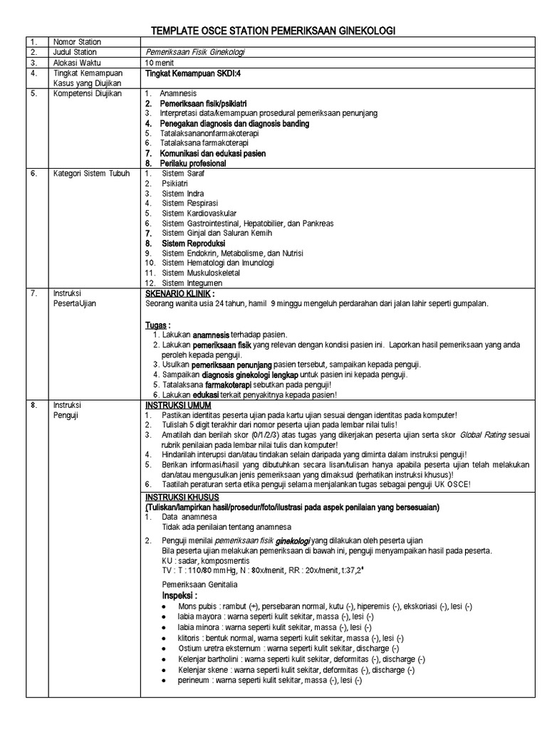 Template Osce Abortus Komplet | PDF