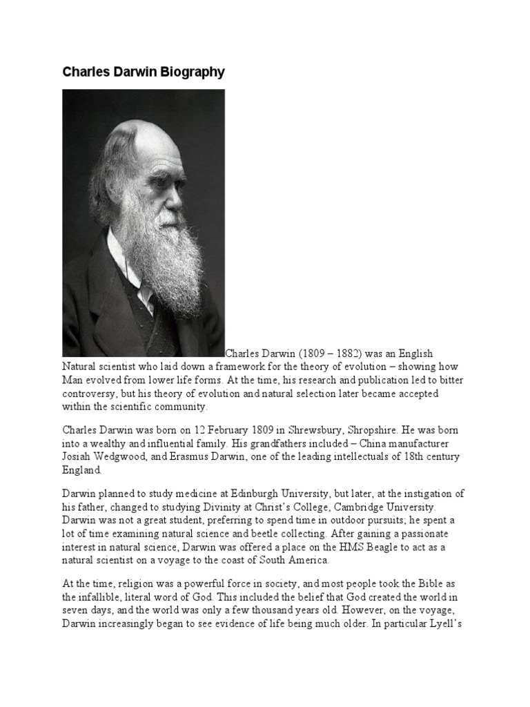 SATYAWATI SURYA, S.PD, M.PD Charles Darwin Biography | PDF | Charles ...