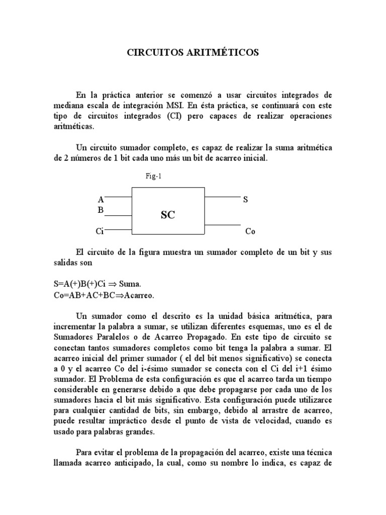 Circuitos Aritméticos 5 | PDF | Sustracción | Decimal codificado en binario