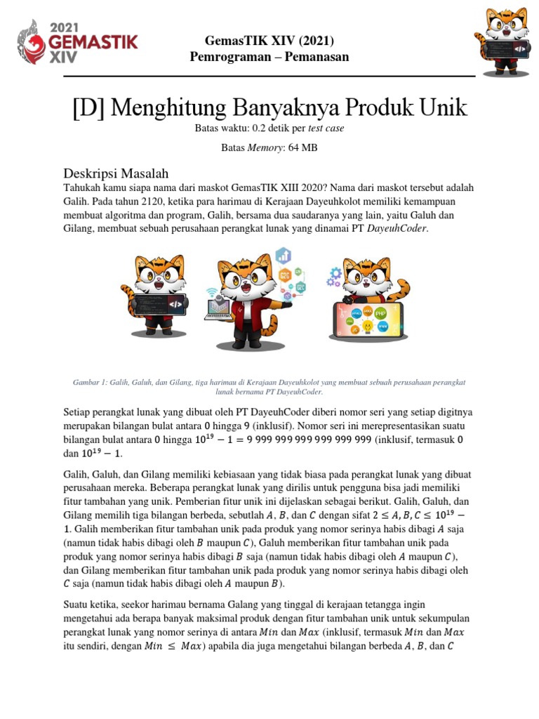 Prob-D Menghitung Banyaknya Produk Unik | PDF