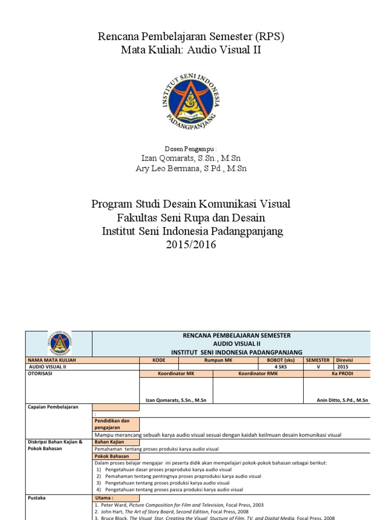 RPS Audio Visual Lanjut | PDF