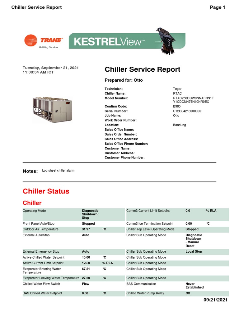 Chiller Service Report | PDF | Manufactured Goods | Engineering ...