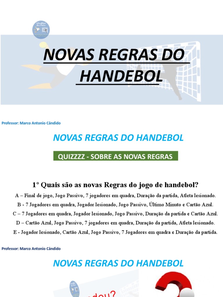 Novas Regras Do Handebol | PDF | Jogos competitivos | Jogos com bola