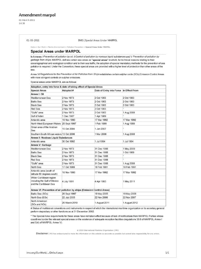 Amendment Marpol | PDF