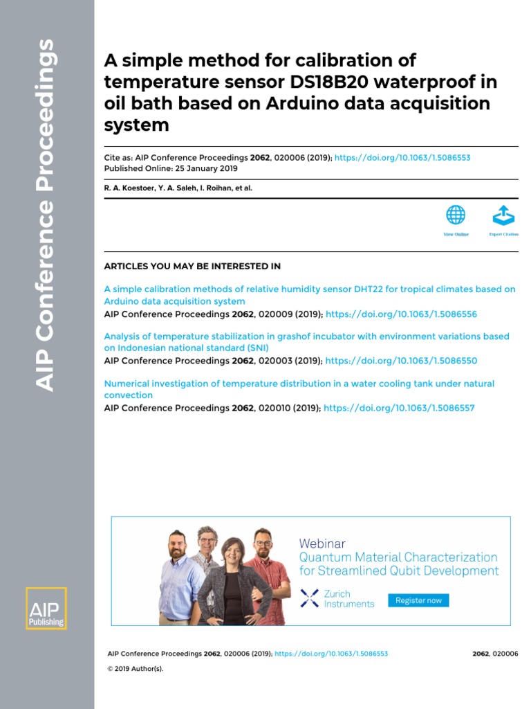 A Simple Method For Calibration of Temperature Sensor DS18B20 Waterproof in Oil Bath Based On ...